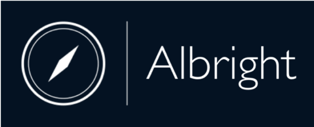 Albright logo - Mørkeblåt - MVA