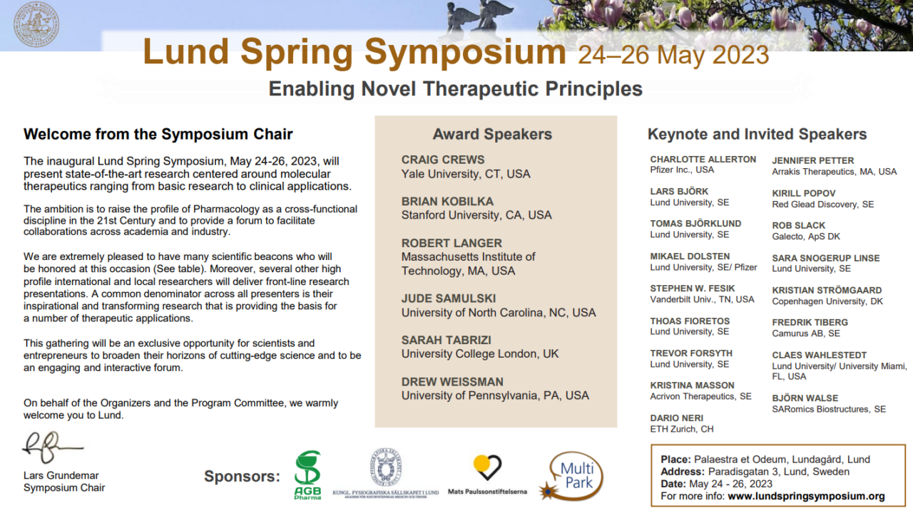 Lund Spring Symposium: Enabling Novel Therapeutic Principles - MVA
